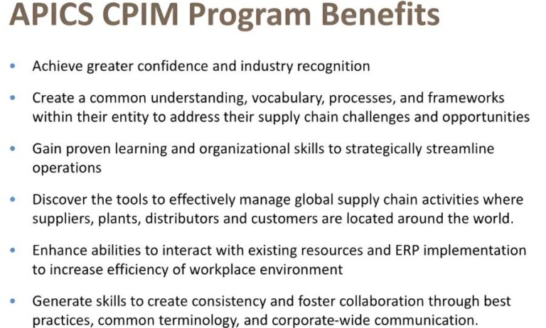 APICS CPIM (Certified in Planning & Inventory Management)